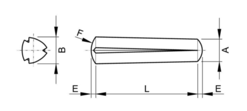 Grooved pin type A ASME ASME B18.8.2 Carbon steel Zinc plated 3/16X1 ...